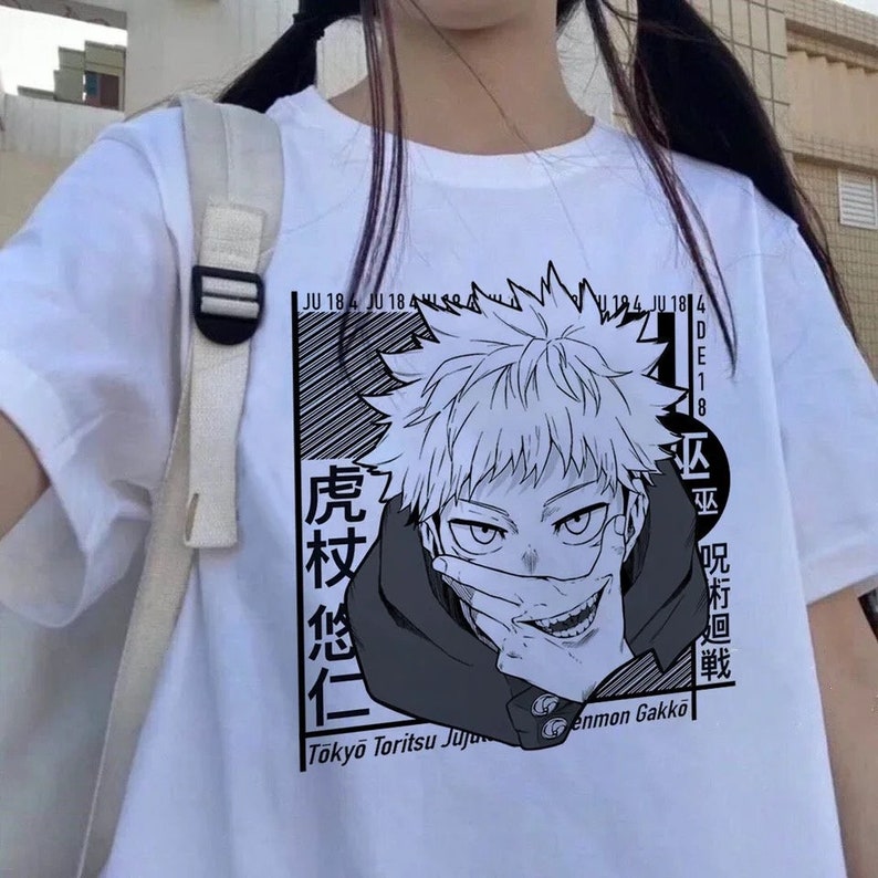 Jujutsu Kaisen T-shirt Harajuku Fashion Unisex Baggy Clothes Yuji Y2k ...