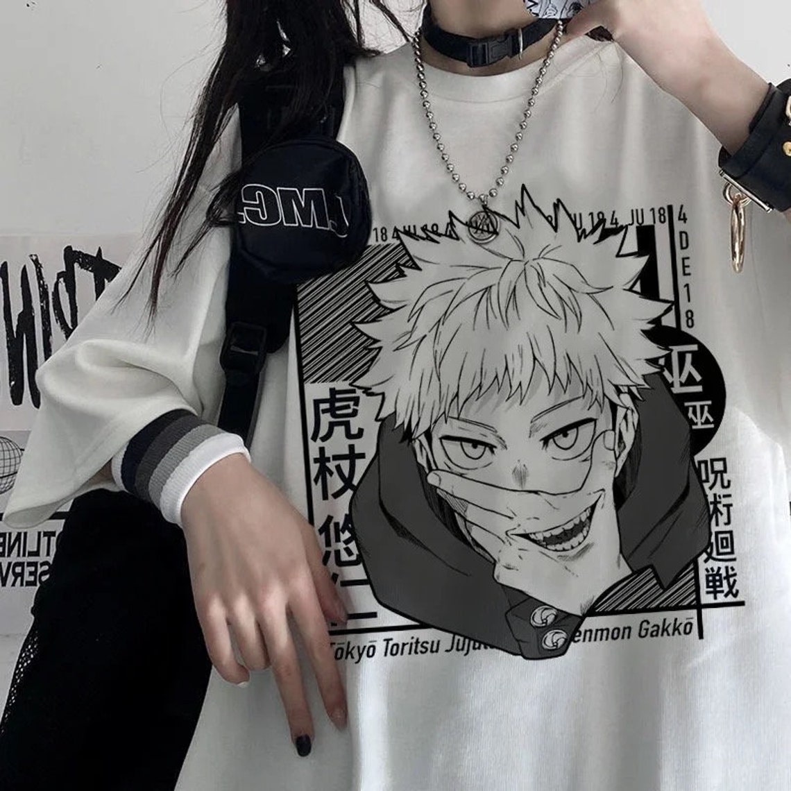 Jujutsu Kaisen T-shirt Harajuku Fashion Unisex Baggy Clothes Yuji Y2k ...