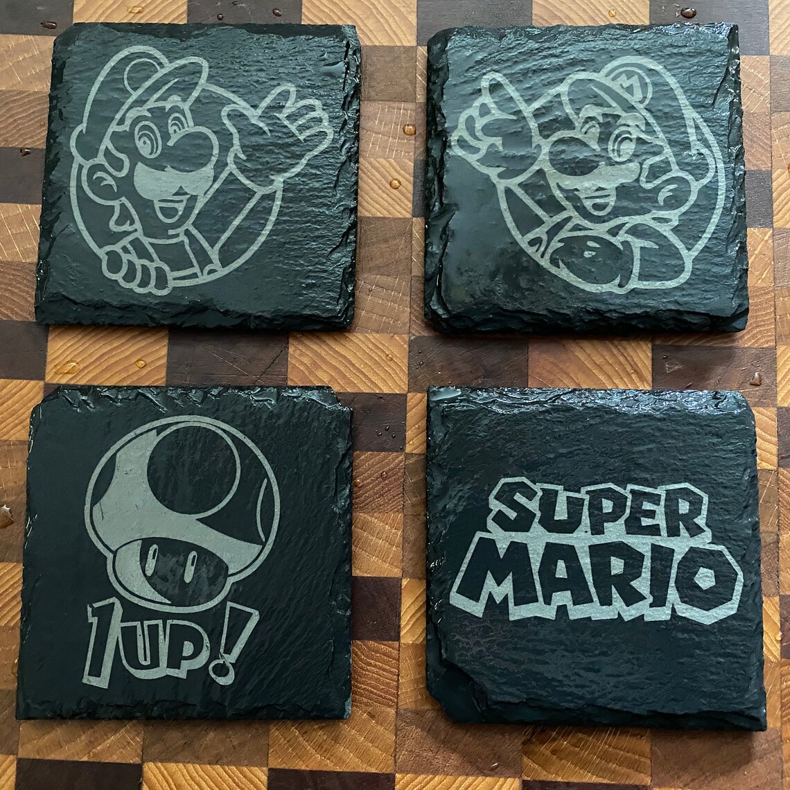 Super Mario Slate Coasters Gift Housewarming Gift for Him | Etsy