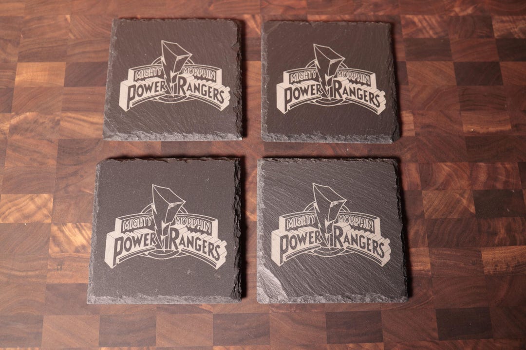 Mighty Morphin Power Rangers Slate Coasters | Laser Engraved Coaster ...
