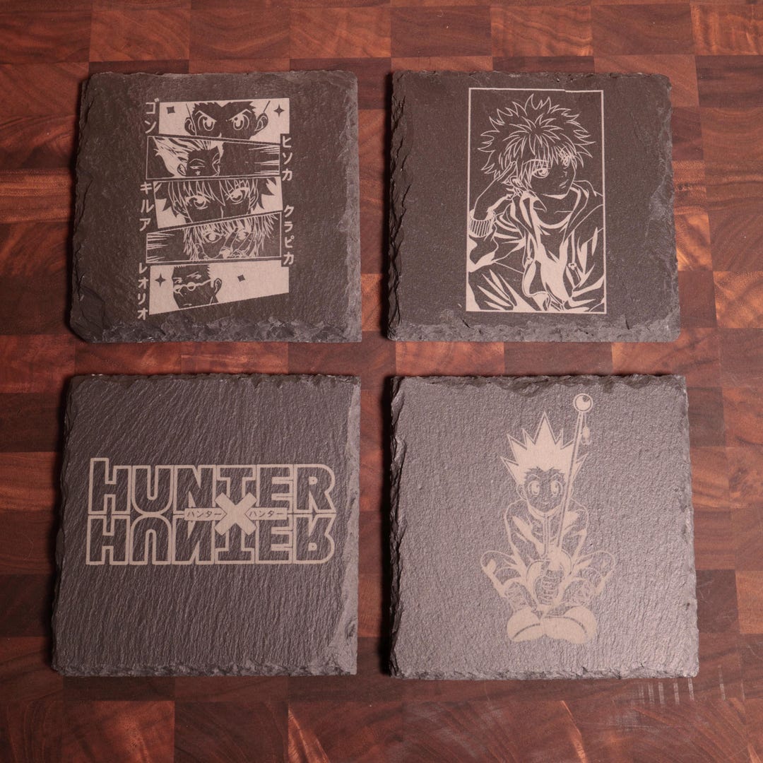 Hunter X Hunter Slate Coasters Laser Engraved Anime Coaster Set Gift ...