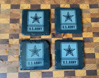 E7 Gunnery Sergeant Slate Coaster Set - Etsy