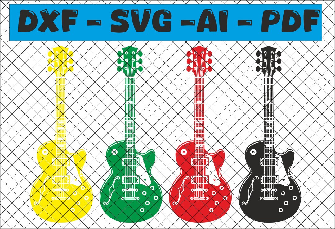 Electric Guitar Design Les Paul Dxf Svg Ai Pdf - Etsy UK