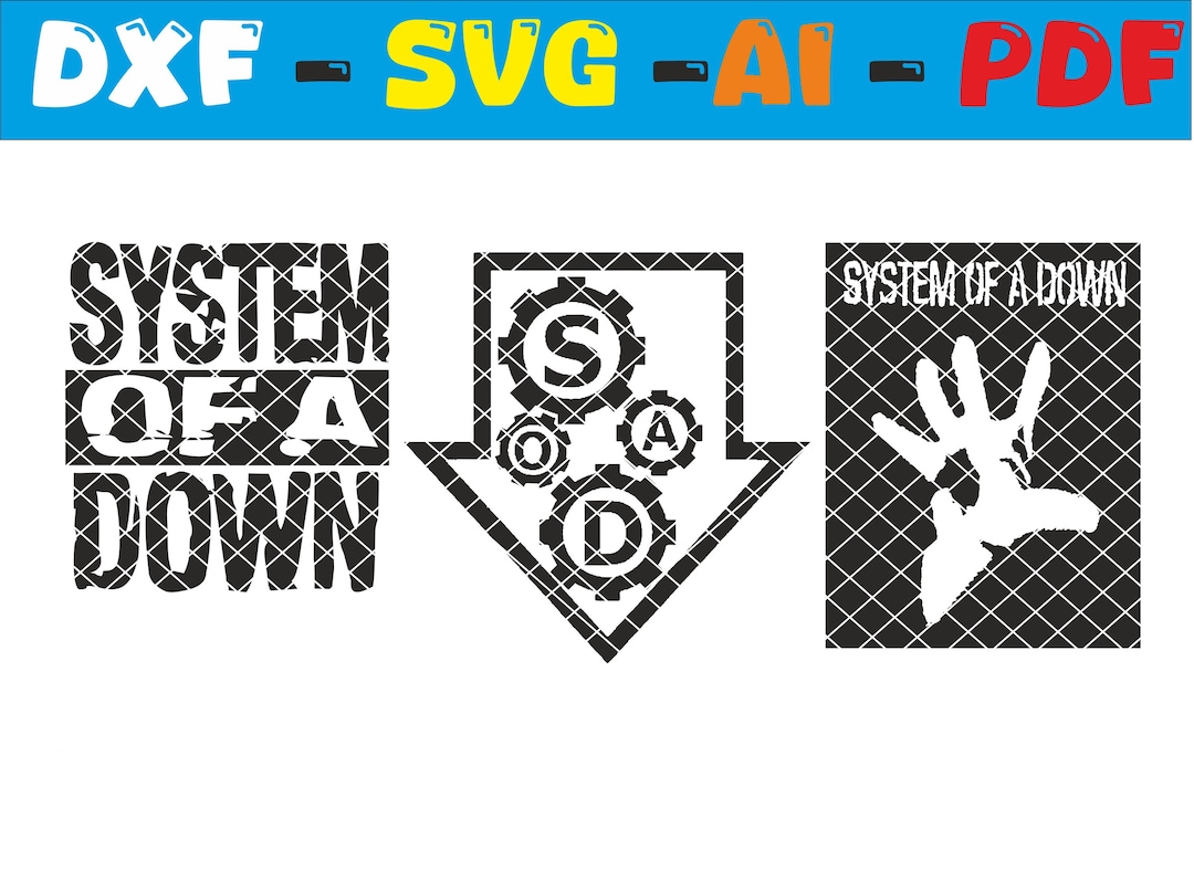 System of A Down 3 Drawings Design Dxf Svg Ai Pdf Sticker Mug Printing ...