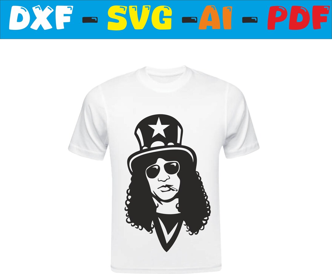 Guns N' Roses Slash Design Dxf Svg Ai Pdf Slash Art Slash Vector Slash ...