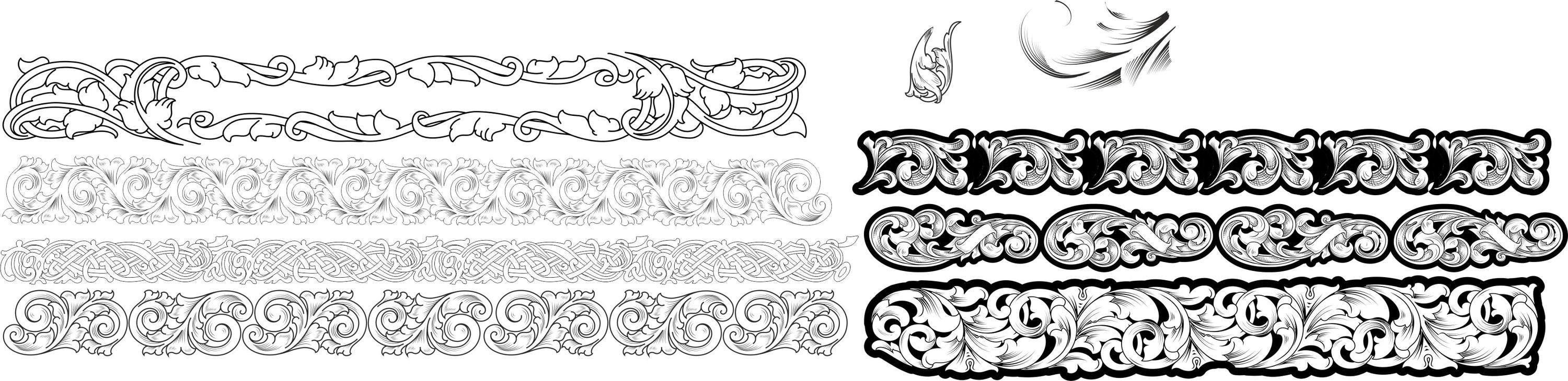 Vintage Filigree Scroll SVG Bundle | Laser Cut CNC Files - Etsy