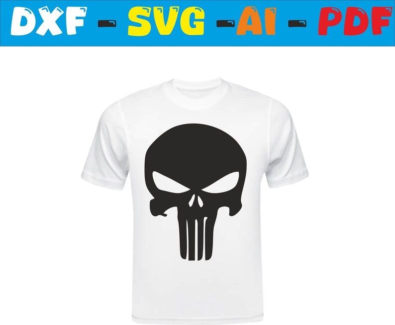 Punisher Pattern Dxf Svg Ai Pdf Sticker Mug Printing Tshirt Printing ...