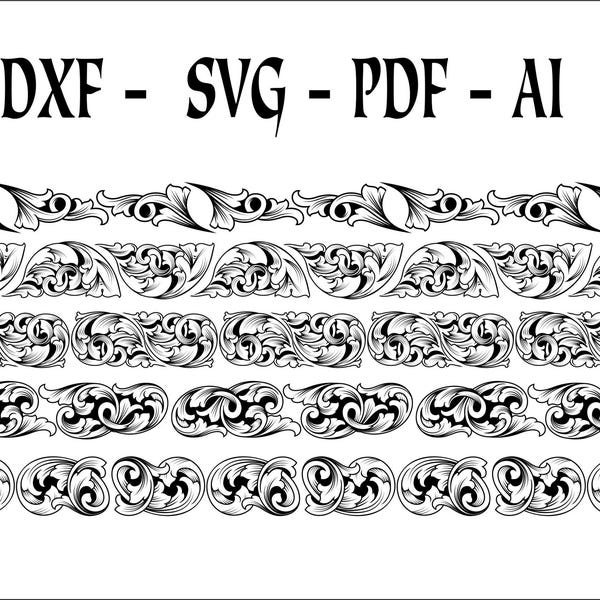 Floral Scroll Clip Art - Etsy