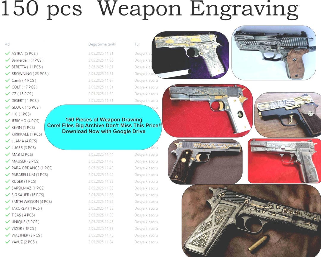 Glock,borwning,s&w,beretta,jericho,sig Sauer 150 Pieces of Weapon ...