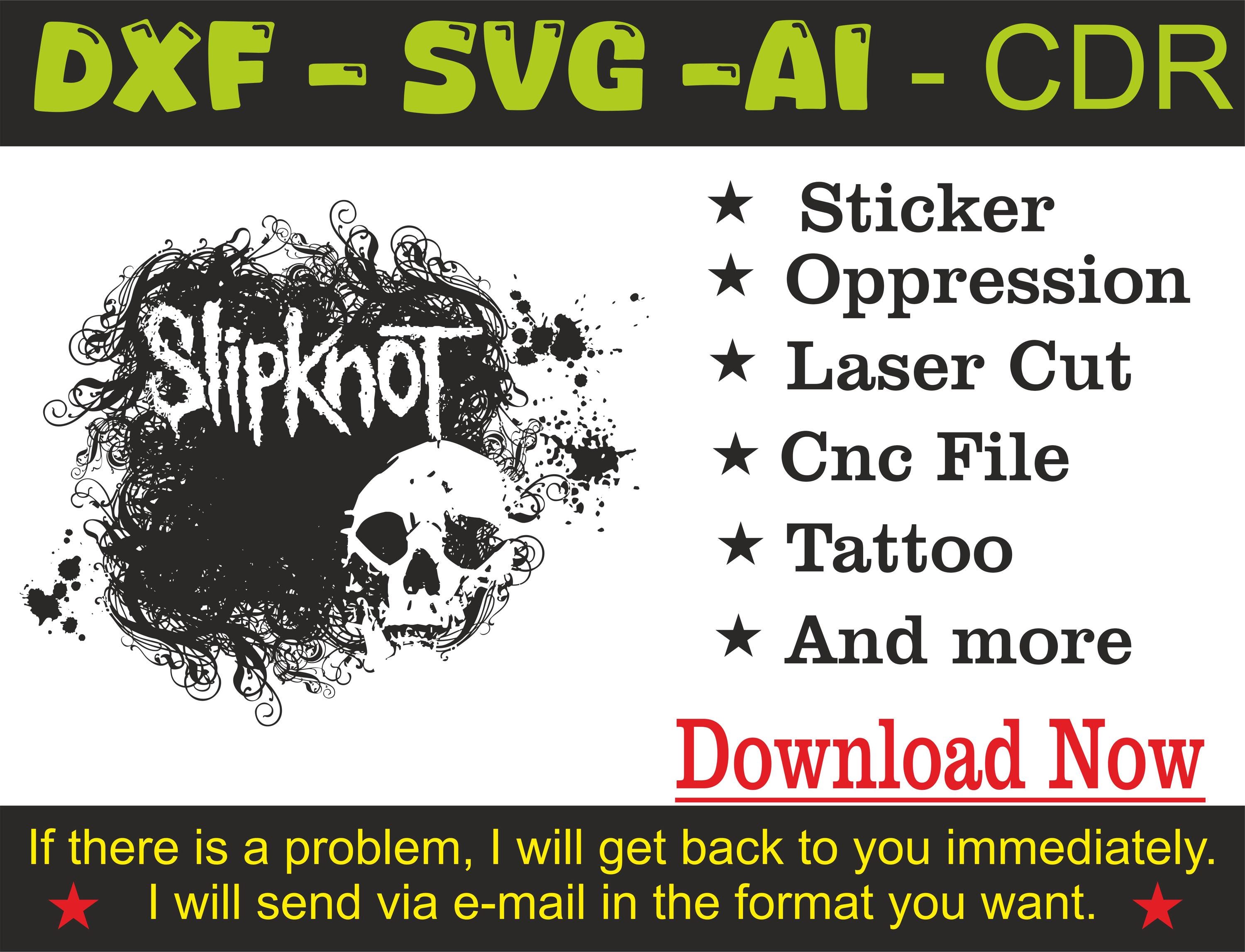 Slipknot Magnificent Design in Pdf Dxf Ai Svg Formats Download Now Slipknot Dxf İron Maiden Svg ...