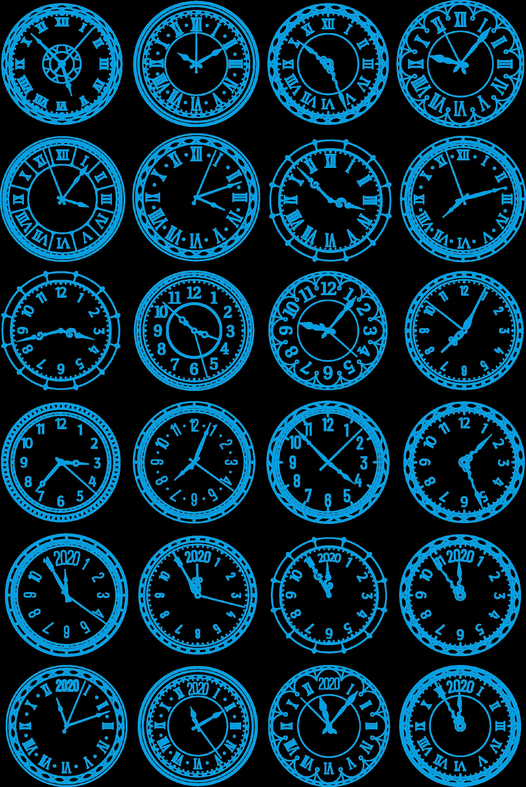 Download 24 Piece Clock Set Now Ai Svg Psd Dxf Digital - Etsy