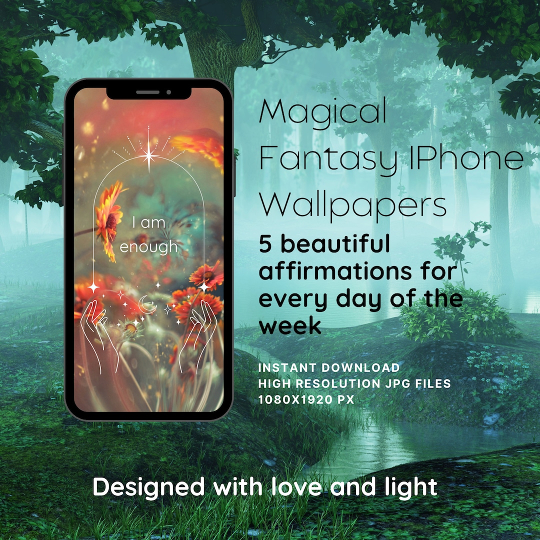 Set of 5 Magical iPhone Wallpapers With Affirmations - Enchanting ...