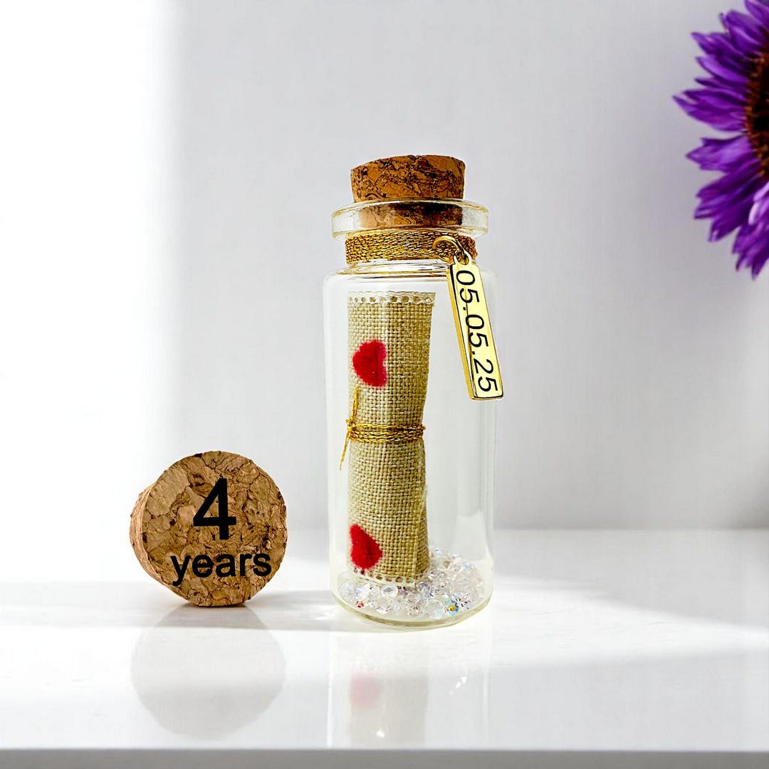 4th Linen Wedding Anniversary Personalised Gift, Keepsake for Him ...