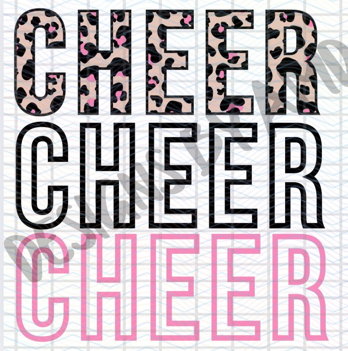 Leopard Cheer Cheerleading Love Cheer PNG - Etsy