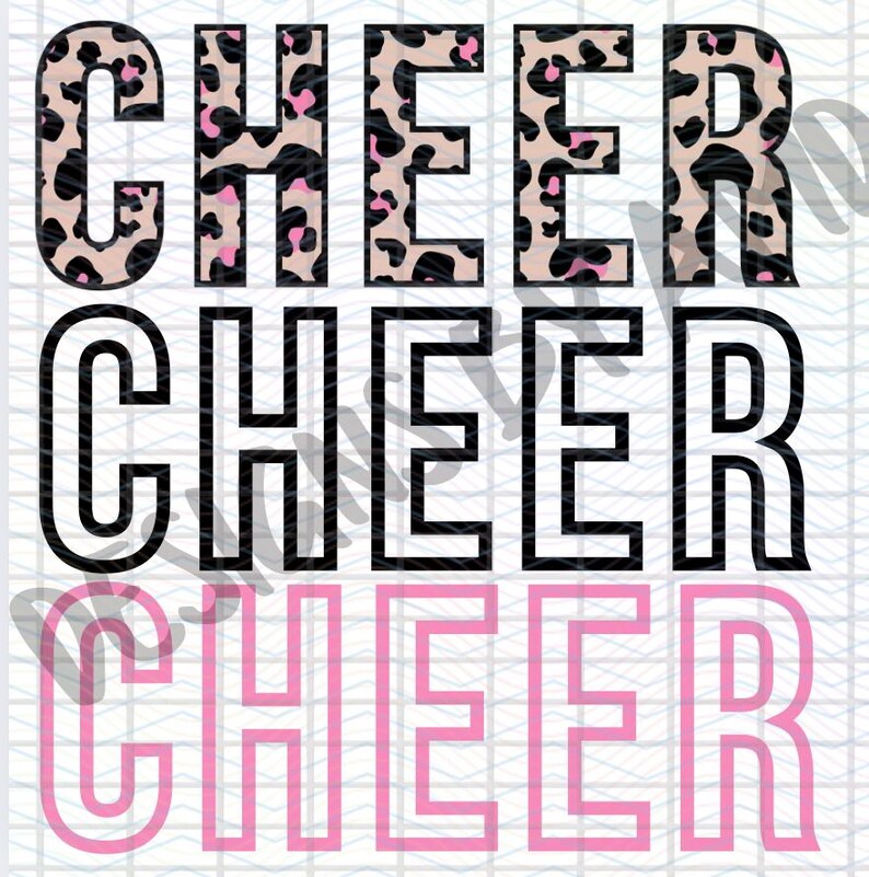 Leopard Cheer Cheerleading Love Cheer PNG - Etsy