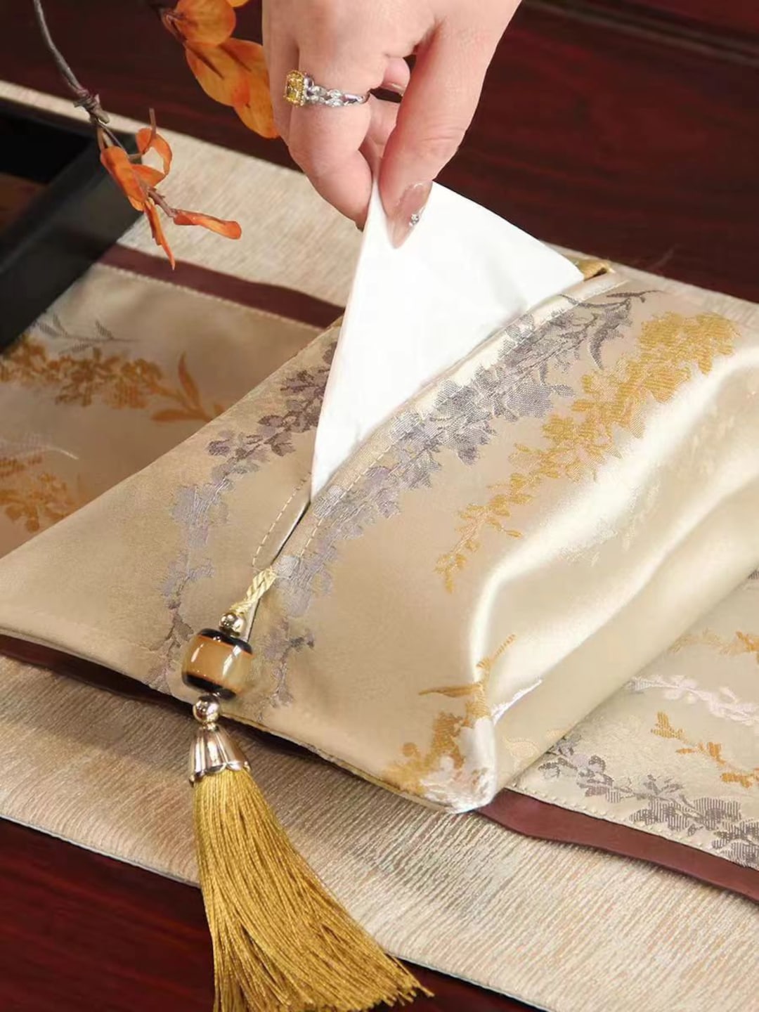 Set of Two Fabric Tissue Box Cover Patchwork Travel Pocket Tissue Boxes ...