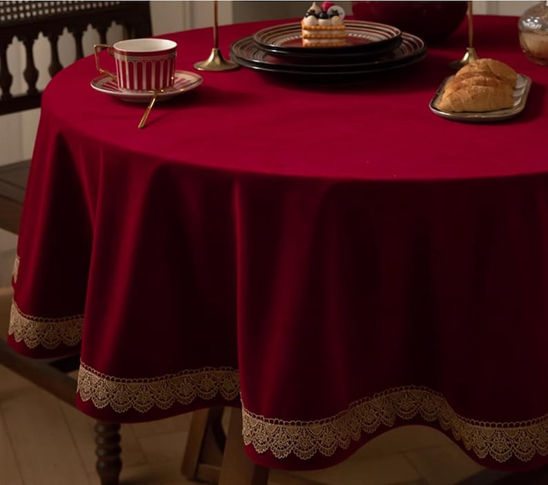 Vintage Velvet Table Cloth| Custom Round Larger Tablecover Weddings ...