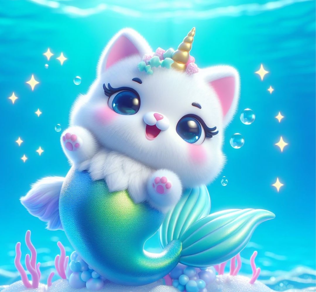 Under Water Uni-mermaid Kitten Png, Tumbler Wrap DIGITAL FILE ONLY - Etsy