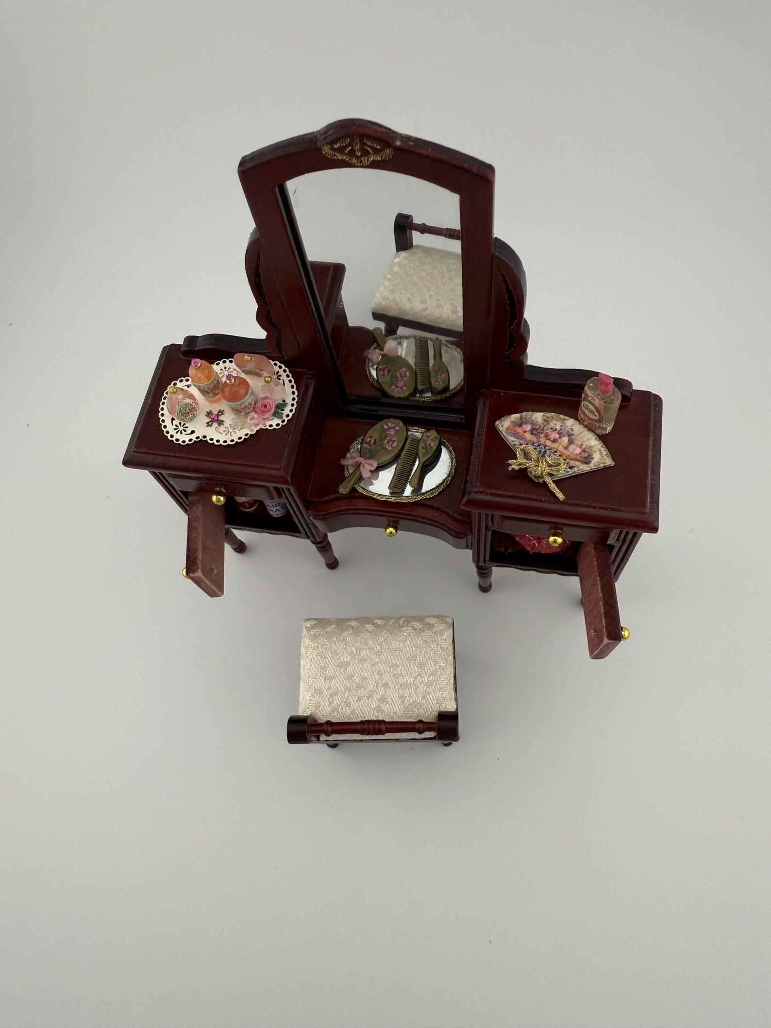 Vanity With Mirror and Chair - Etsy