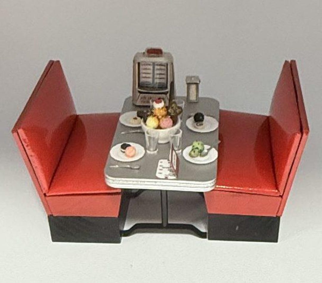 Red Diner Set With Benches - Etsy