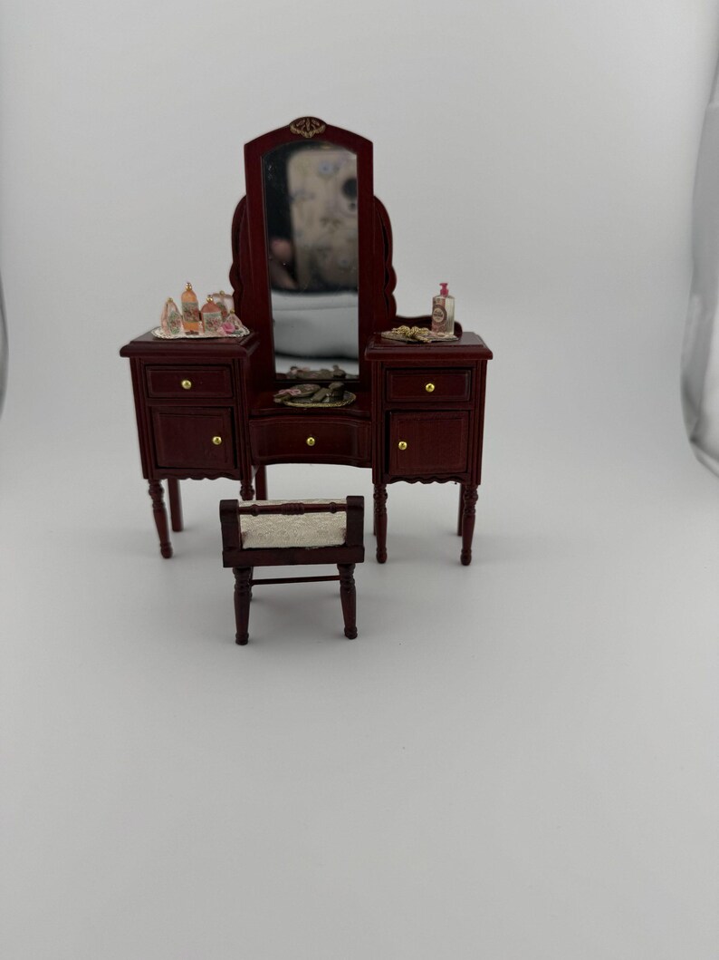 Vanity With Mirror and Chair - Etsy