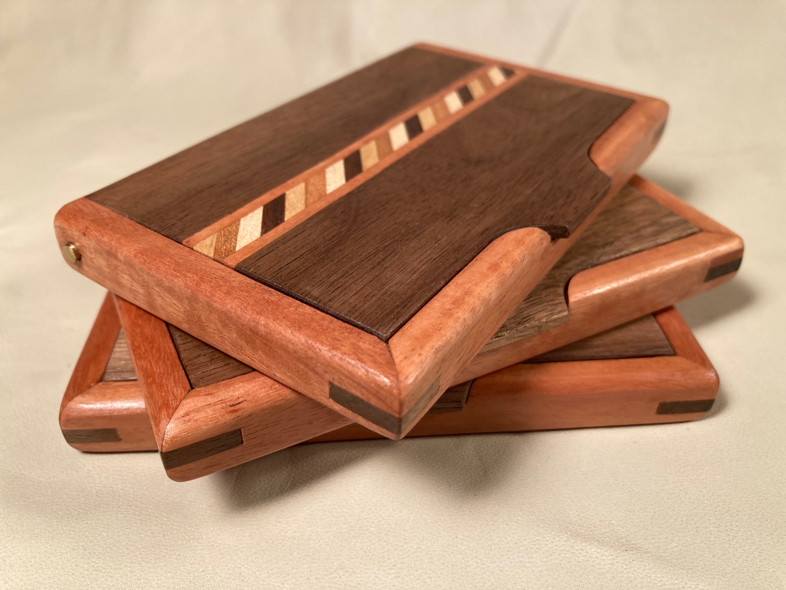 Wooden Business Card Carrying Case/holder, Wooden Credit Card Wallet ...