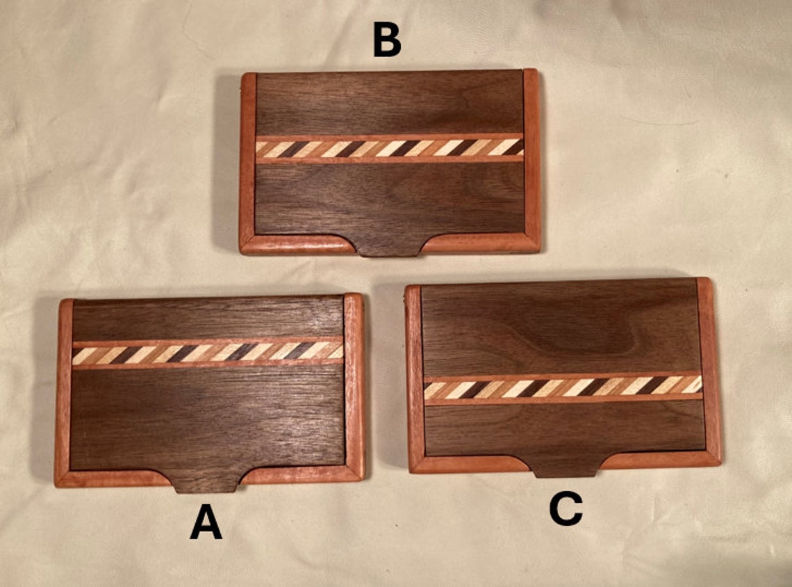 Wooden Business Card Carrying Case/holder, Wooden Credit Card Wallet ...