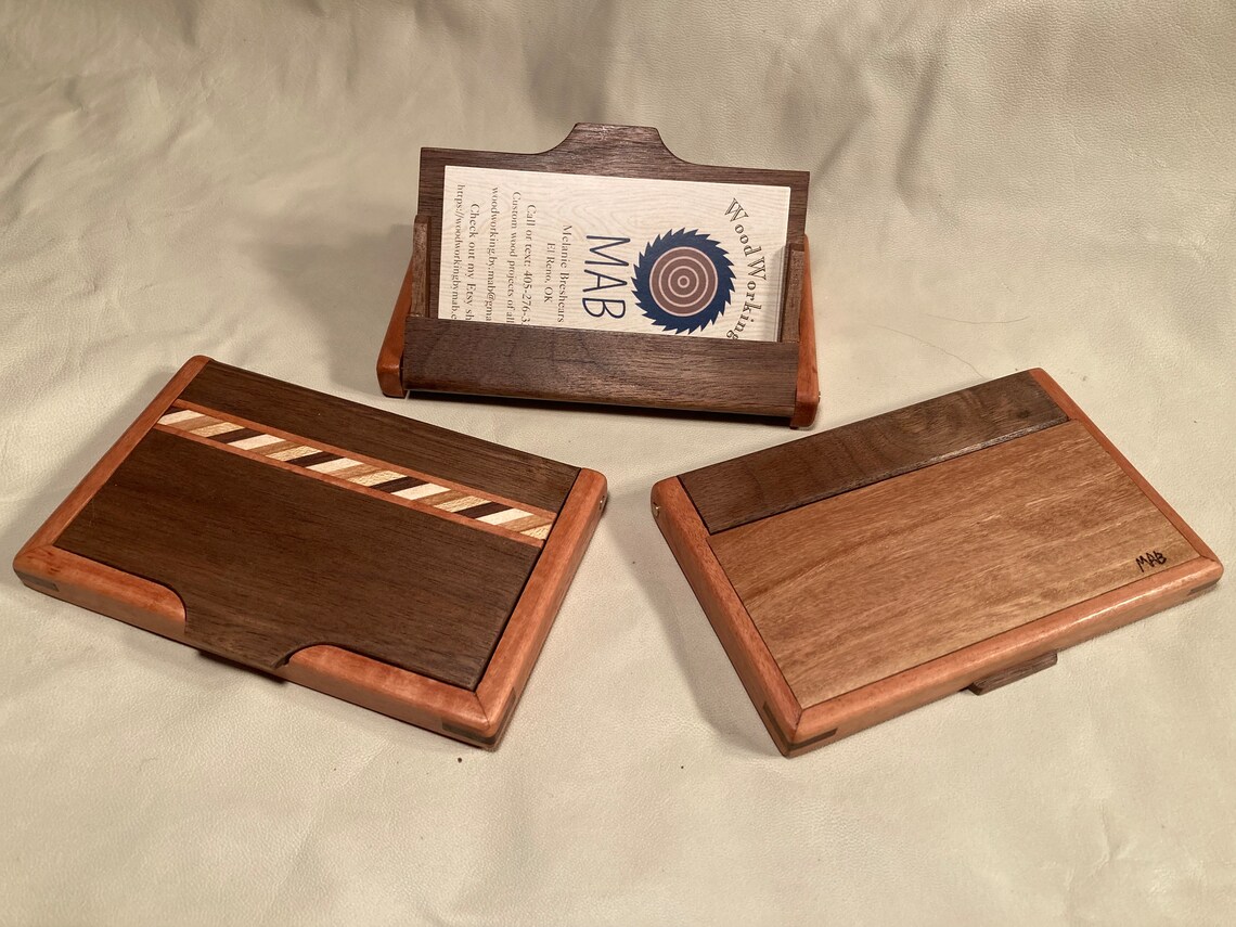 Wooden Business Card Carrying Case/holder, Wooden Credit Card Wallet ...