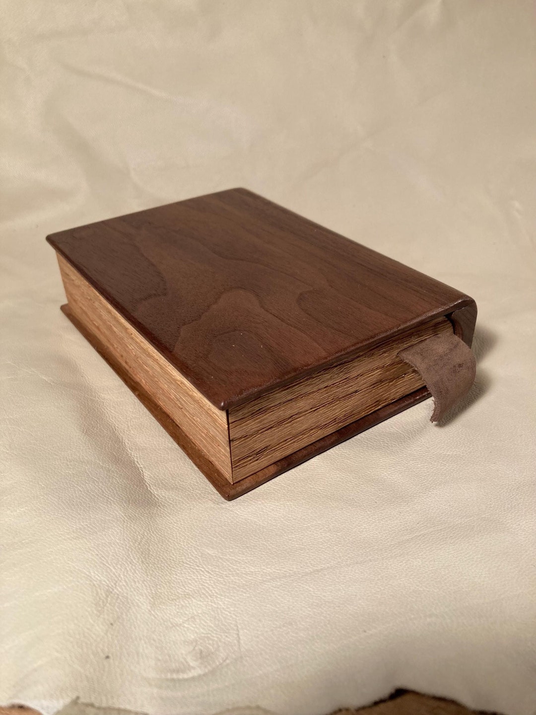 Handmade Black Walnut Wooden Book Box, Keepsake Box With Secret Drawer ...