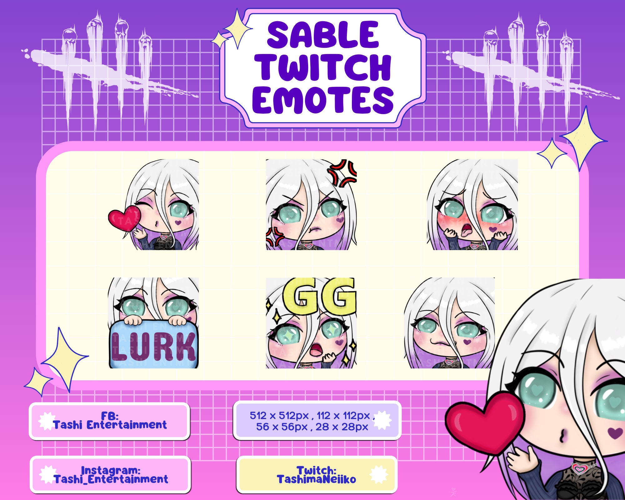 Sable From Dead by Daylight Twitch Emotes Pack - Etsy