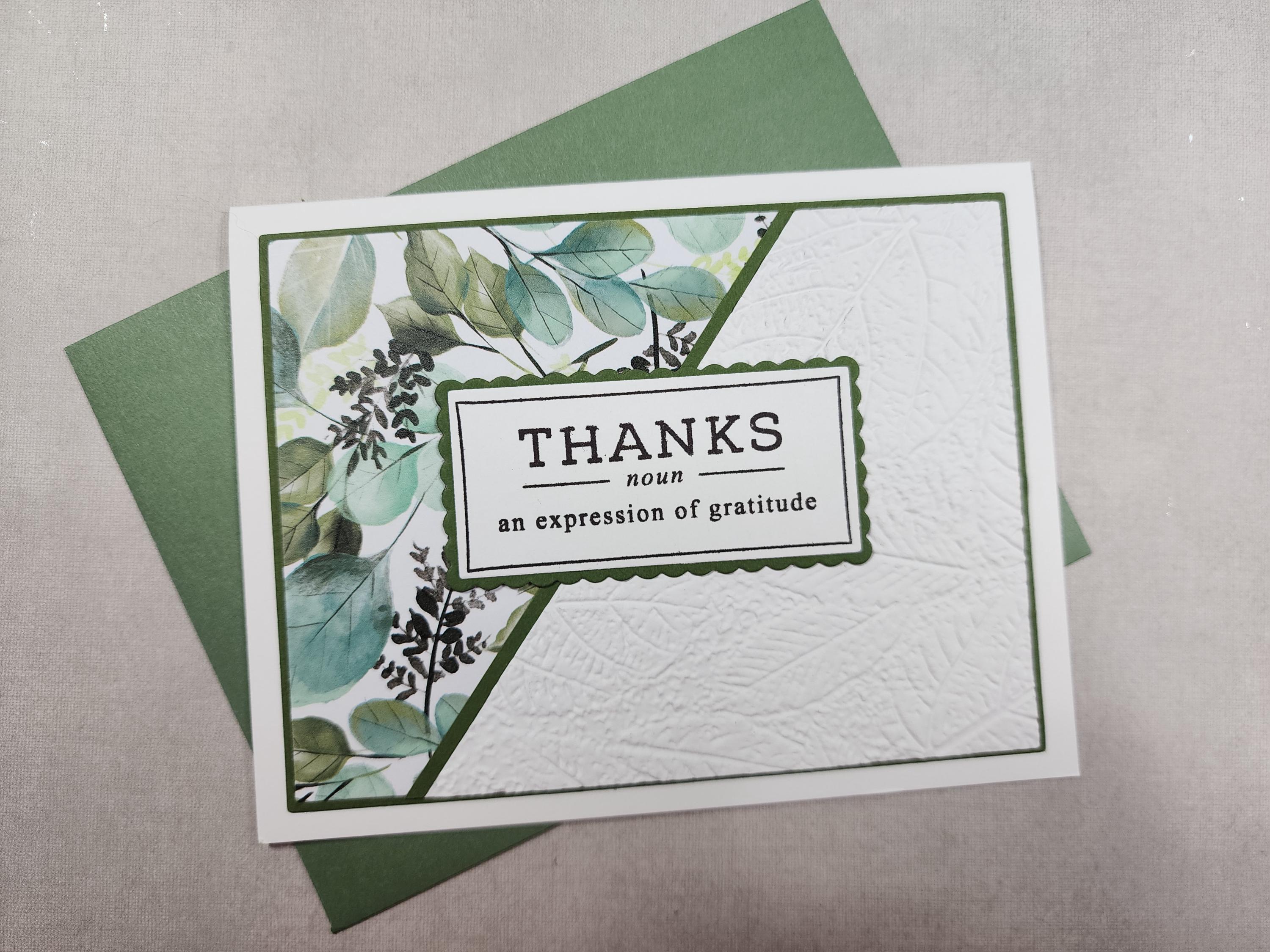 Thanks, an Expression of Gratitude in Soft, Neutral Green Leaves in the ...