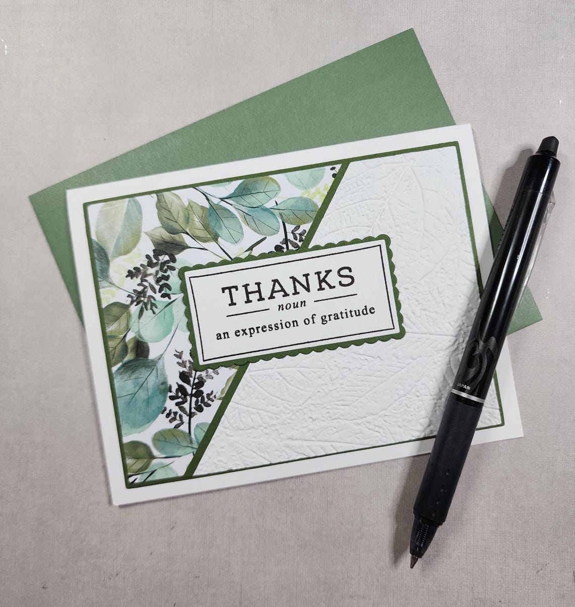 Thanks, an Expression of Gratitude in Soft, Neutral Green Leaves in the ...