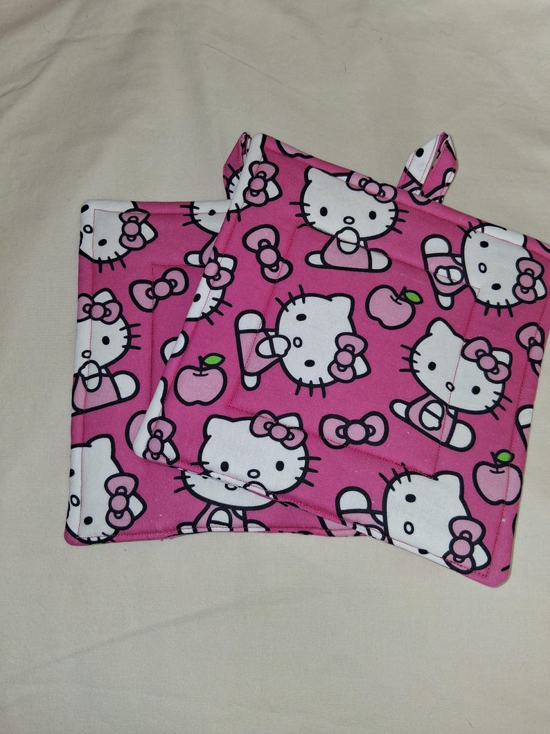 Set of 2 Hello Kitty Themed Trivet/ Potholder / Hot Pad - Etsy