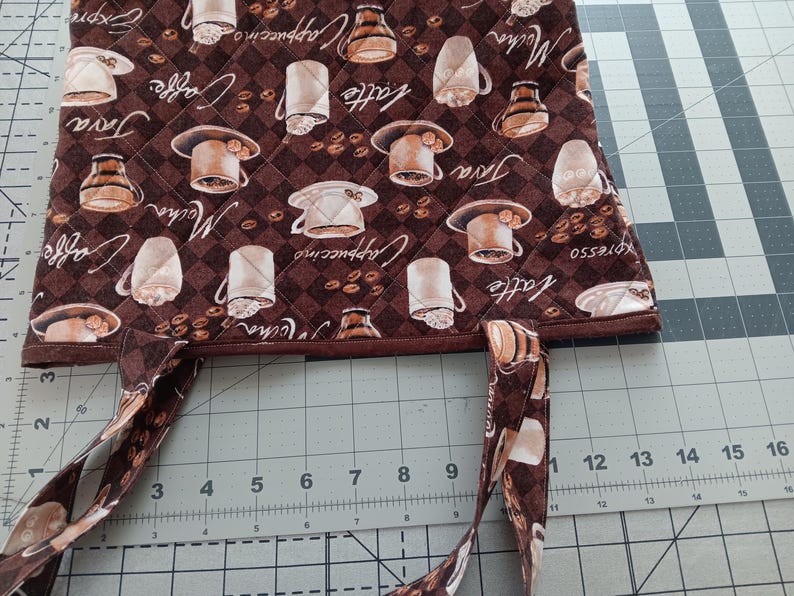 Coffee Themed Quilted Tote Bag Purse - Etsy