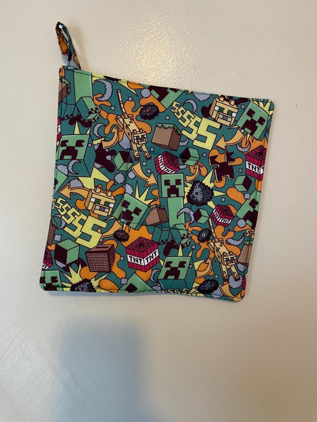 Set of 2 Minecraft Characters Themed Quilted Pot Holders/ Trivet / Hot ...
