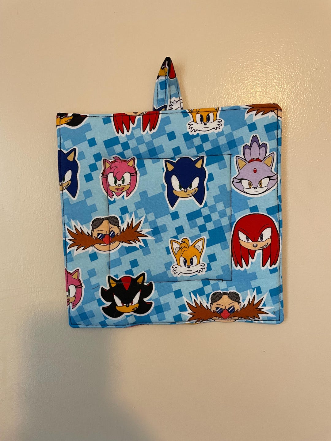 Set of 2 Sonic the Hedgehog Themed Quilted Pot Holders/ Trivet / Hot ...