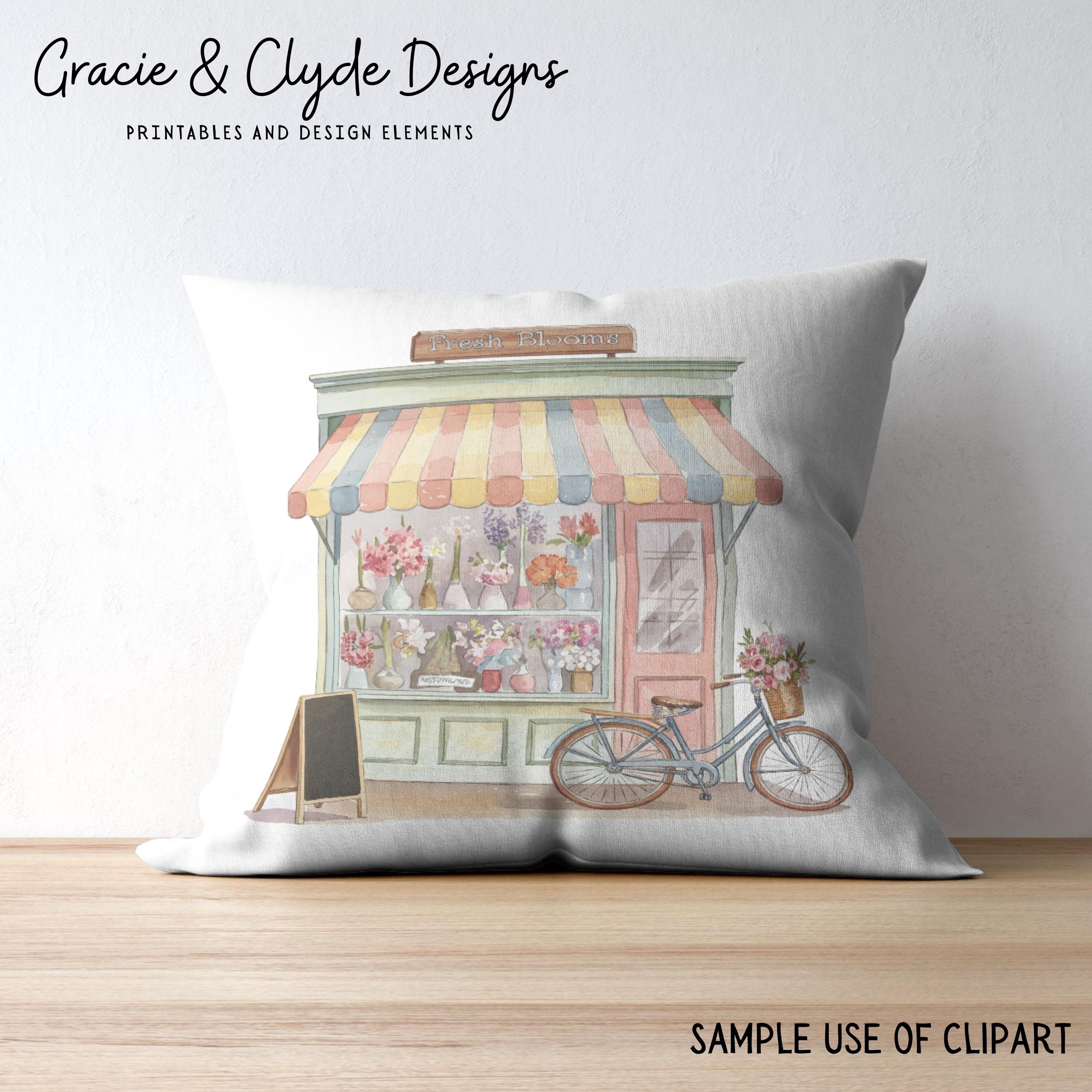 Vintage Flower Market Clipart | Floral Watercolor Illustrations | Retro ...