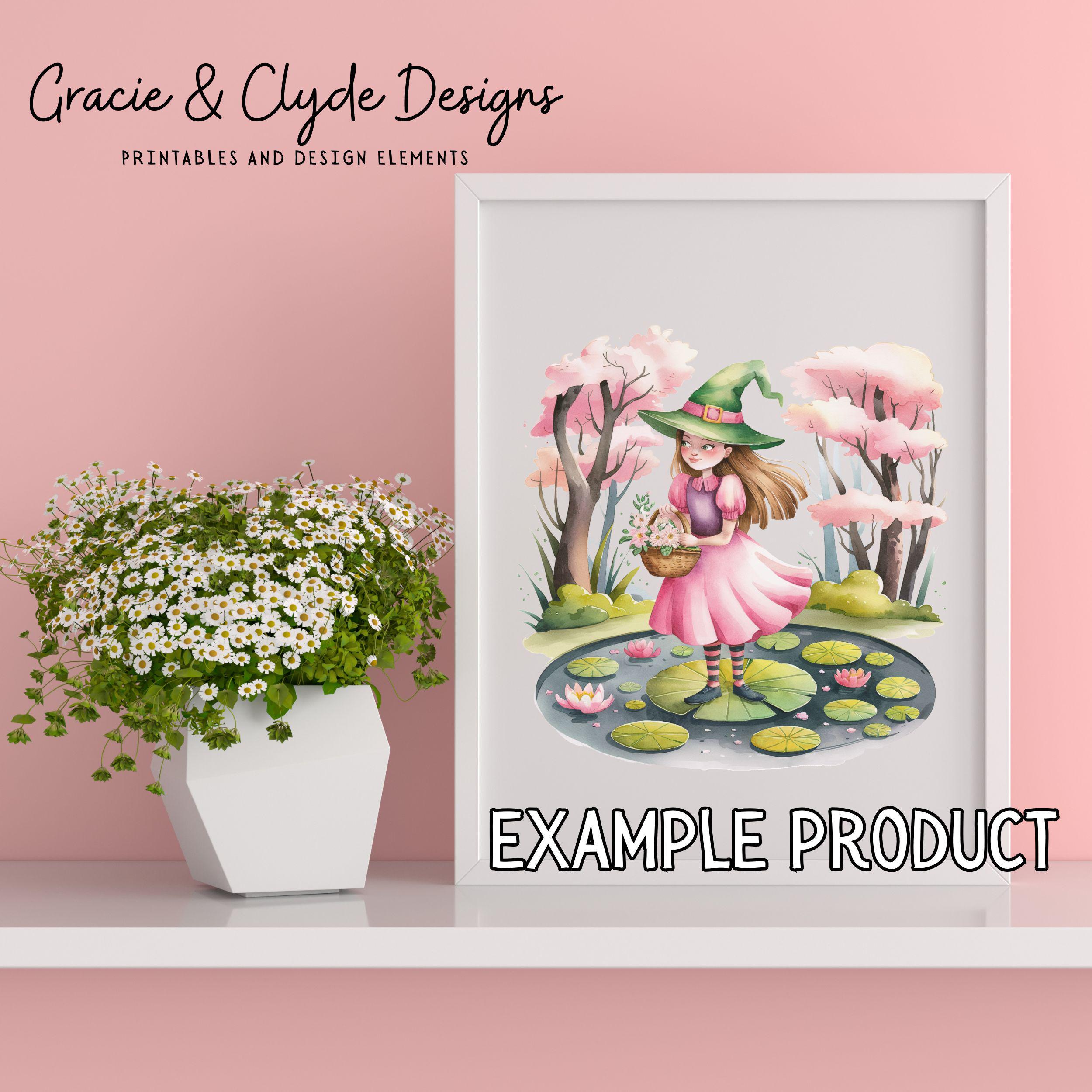 Spring Witch Clipart | Whimsical Girl Witch PNG | Fantasy Character Art ...