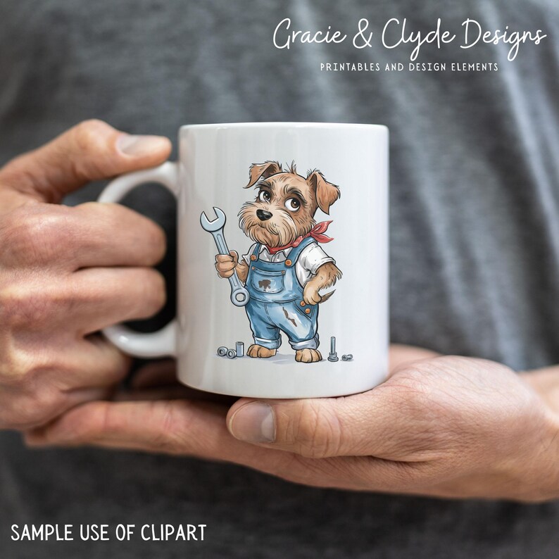 Mechanic Dog Clipart | Vintage Garage Dogs | Car Repair PNG Set ...