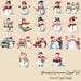 Whimsical Snowman Clipart Set for Holiday Crafts and Winter Magic, Snow ...