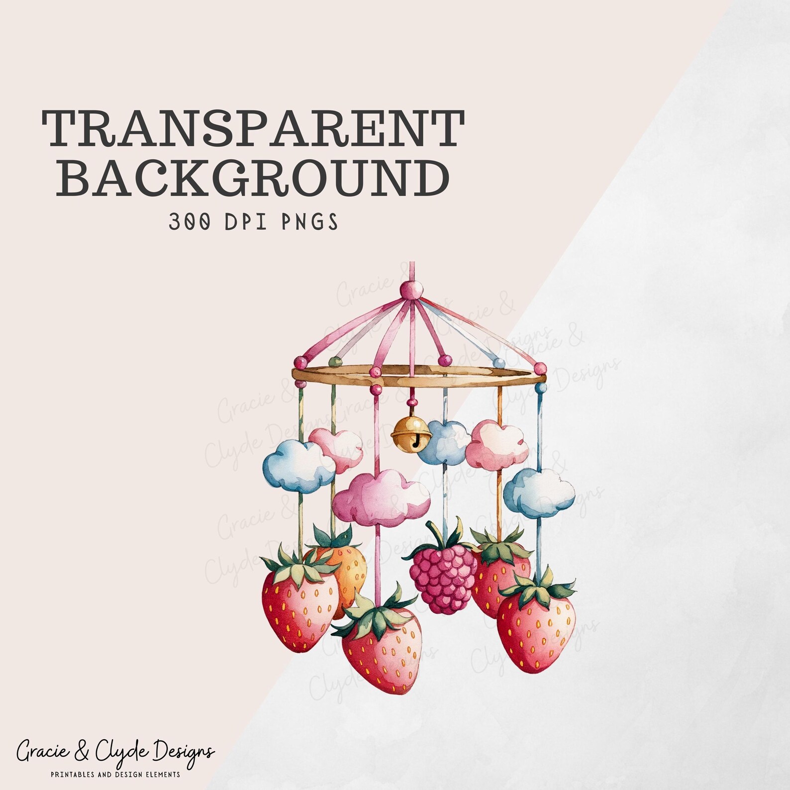 Berry Sweet Baby Shower Clipart Set, Strawberry PNG, Berry Cute Baby ...