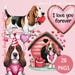 Valentine's Basset Hound Clip Art Set, 20 Pngs, Valentine's Day Clipart ...