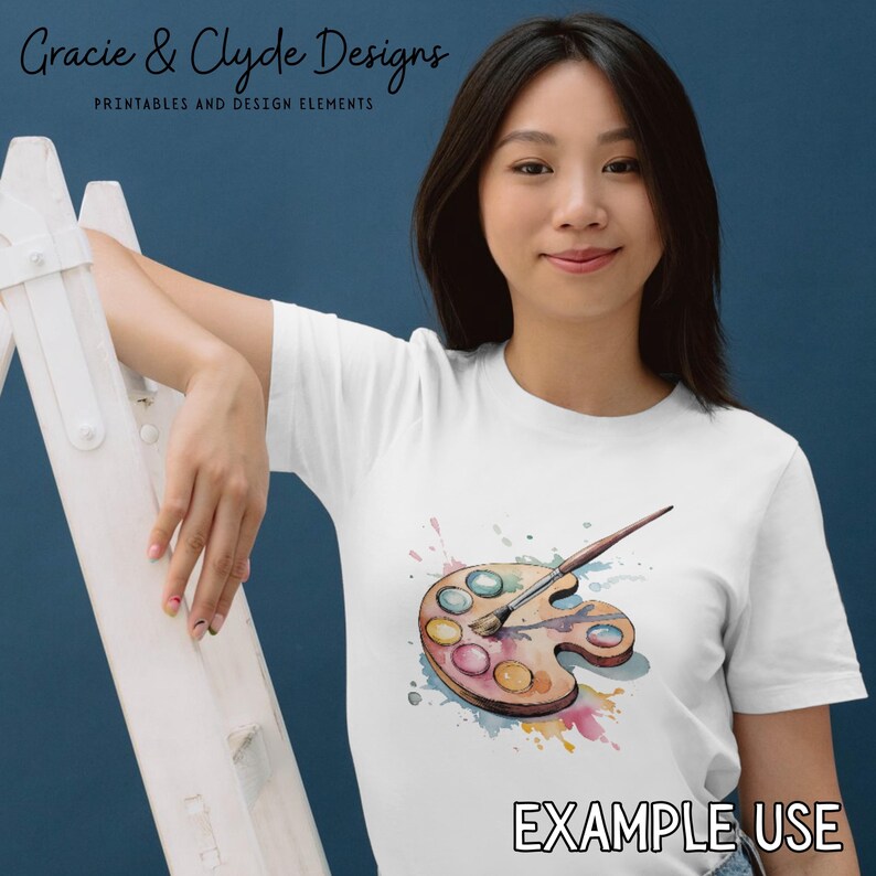 Colorful Muse, Artist Palette Clipart, PNG, Watercolor Paint Palette ...