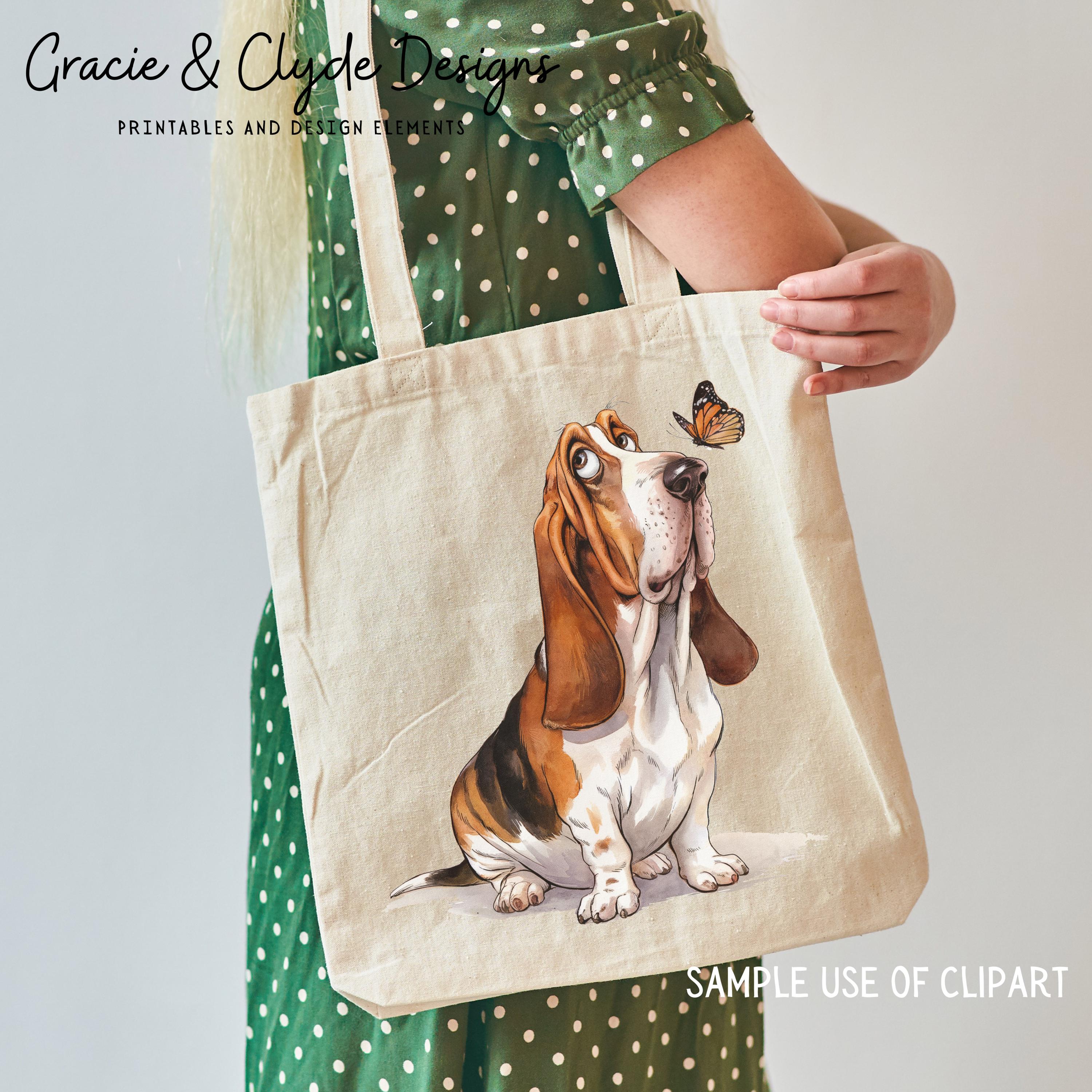 Basset Hound Dog Clipart – Cute Butterfly PNG Illustration - Etsy