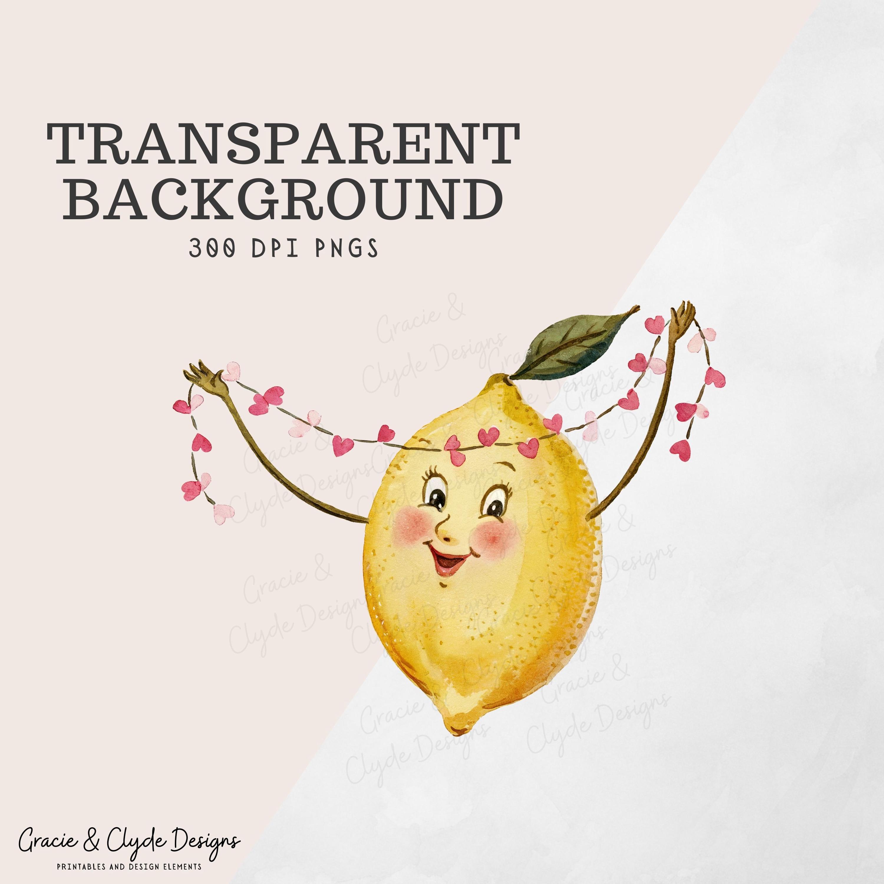 Lemon Love Clipart Set, Kawaii Lemon, Cute Fruit PNG, Tea Party ...