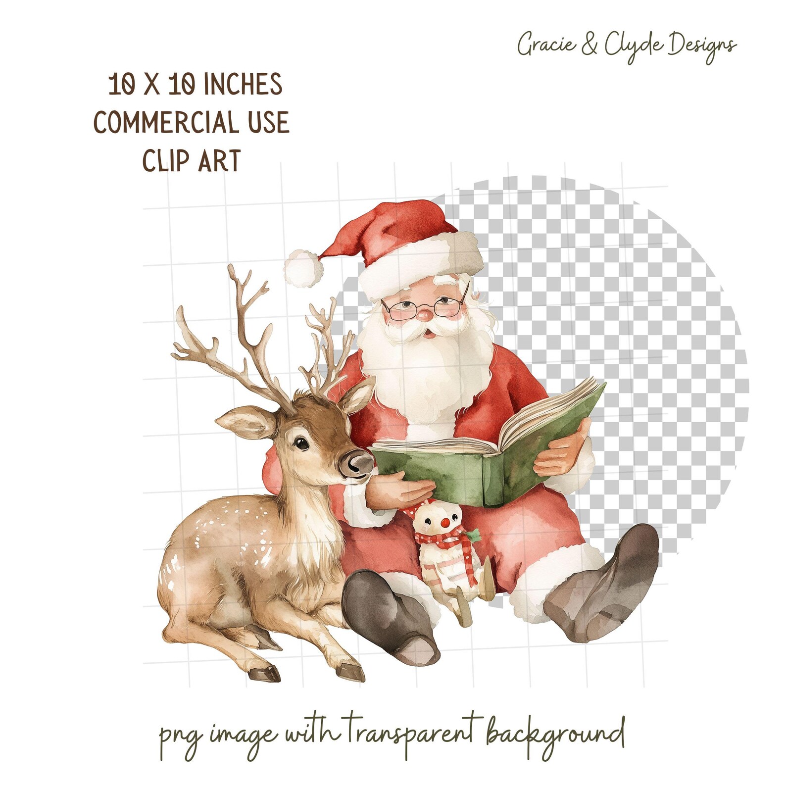 Storytime With Santa and Friends Clip Art, Christmas PNG, Christmas ...