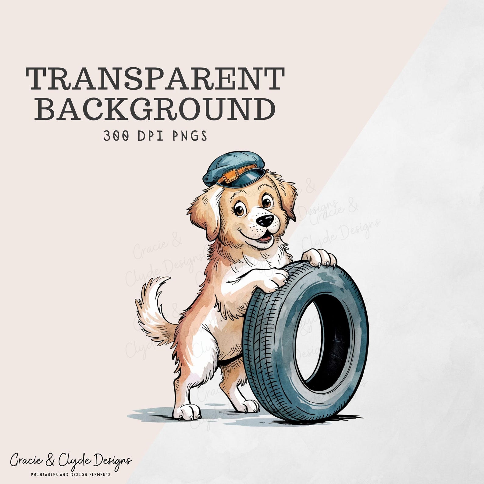 Mechanic Dog Clipart | Vintage Garage Dogs | Car Repair PNG Set ...