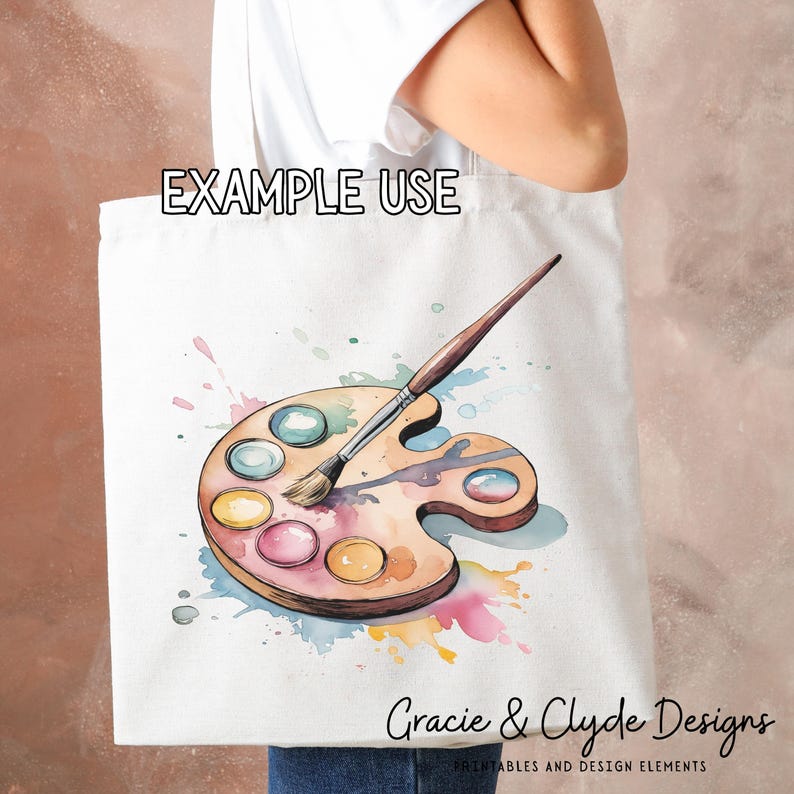 Colorful Muse, Artist Palette Clipart, PNG, Watercolor Paint Palette ...