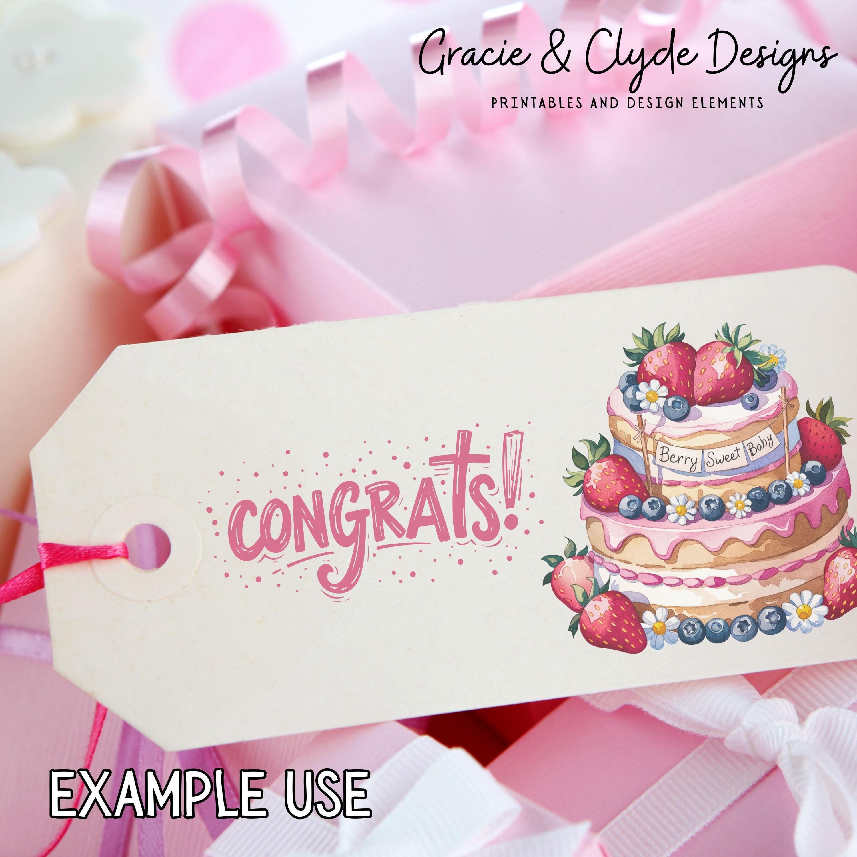 Berry Sweet Baby Shower Clipart Set, Strawberry PNG, Berry Cute Baby ...