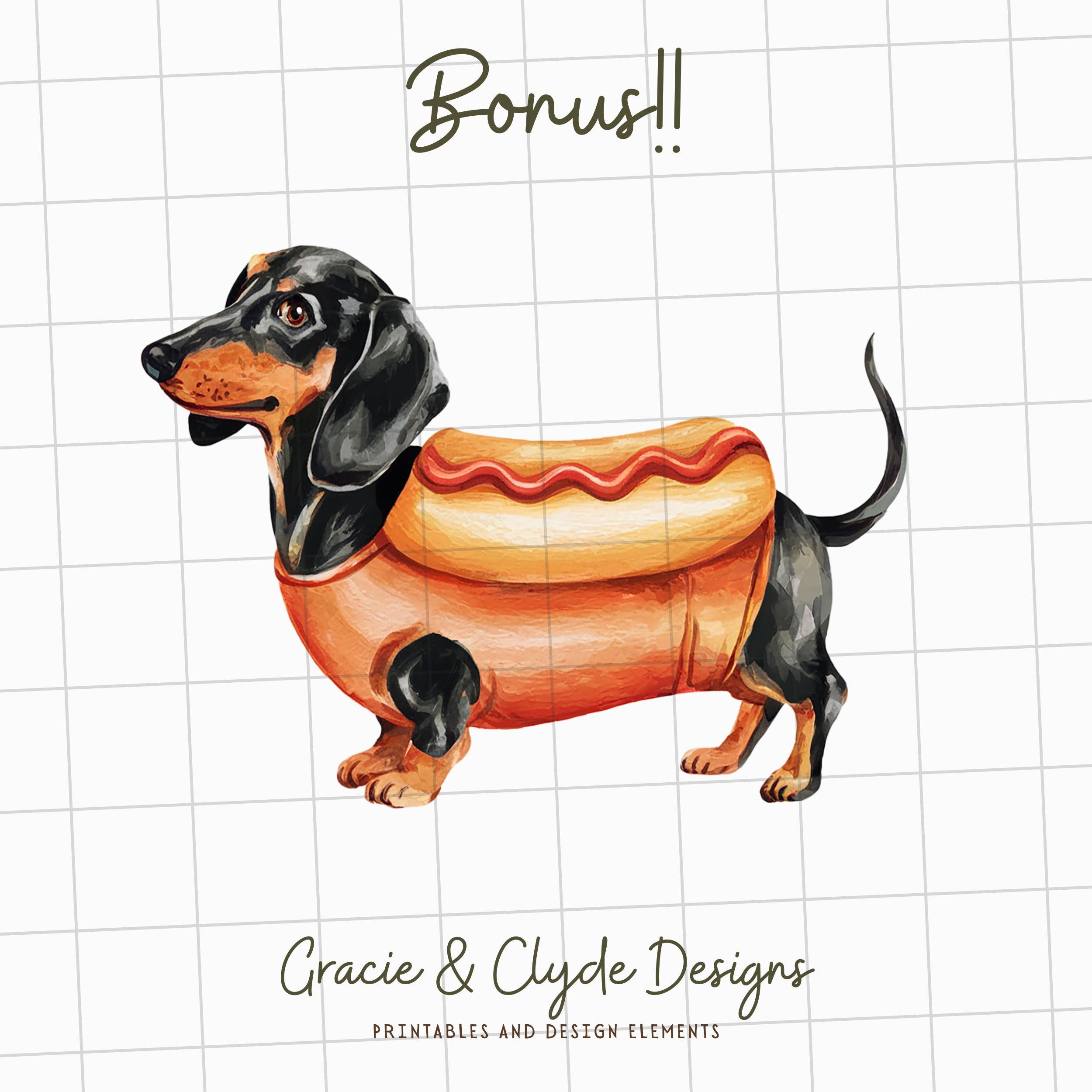 Watercolor Halloween Dachshunds Clipart Pack, 6 Pngs, Cute Dog Clipart ...
